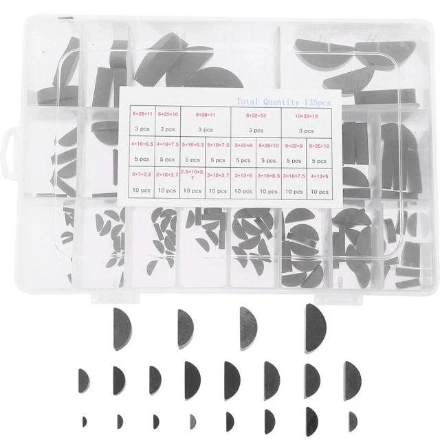 KEY SET WOODRUFF Half Circle Stock Carbon Steel Keyway Assortment £36. ...