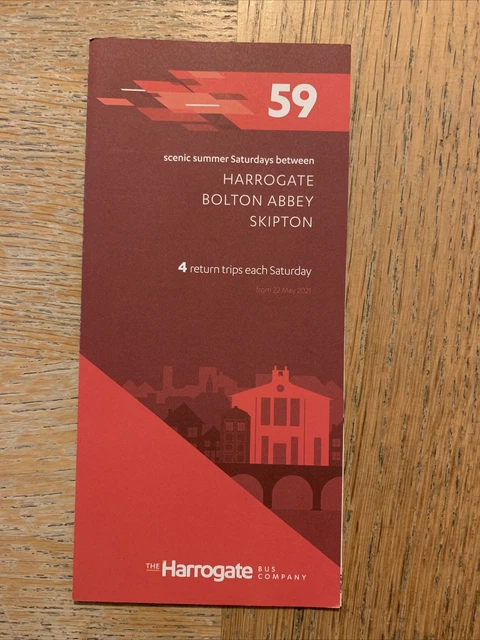 TRANSDEV HARROGATE BUSES route 59 Summer Sats Timetable leaflet May ...