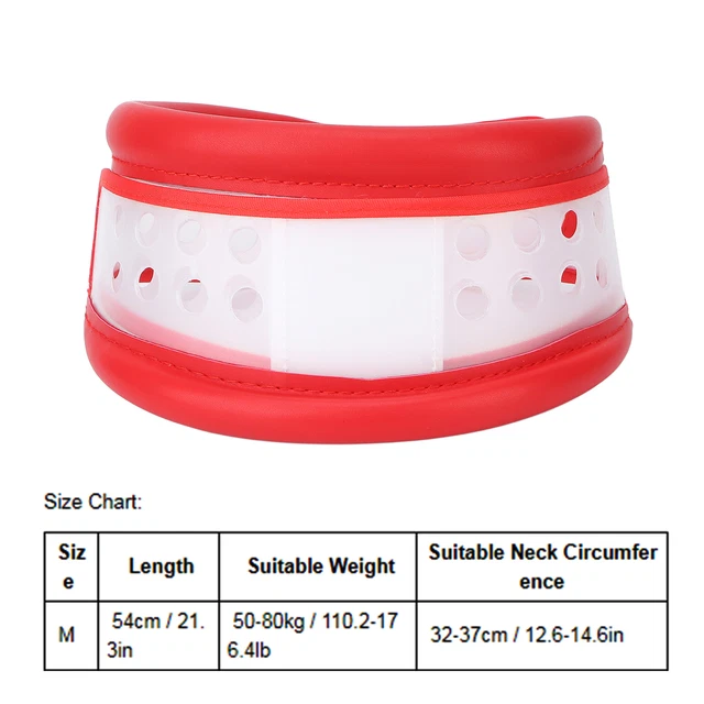 (RED M)CERVICAL COLLAR Height Adjust Cervical Spine Fixation Neck ...