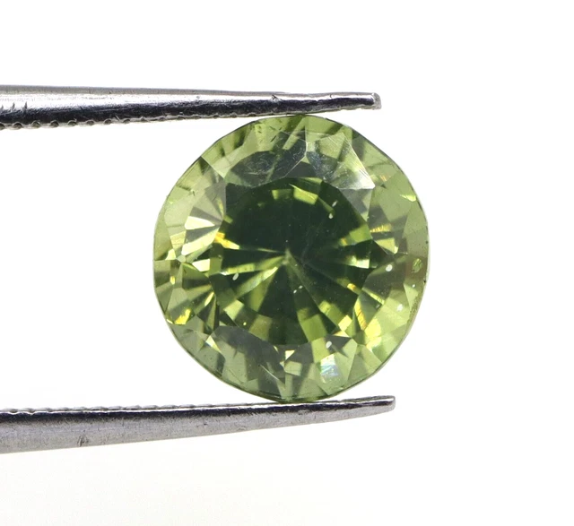 ROND À FACETTES Coupe Certifié Naturel Vert Spinelle Libre Lustré Gemme ...