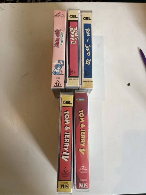 5X TOM & Jerry VHS PAL Cartoons CEL Cardboard Cover Bundle Lot $60.00 ...