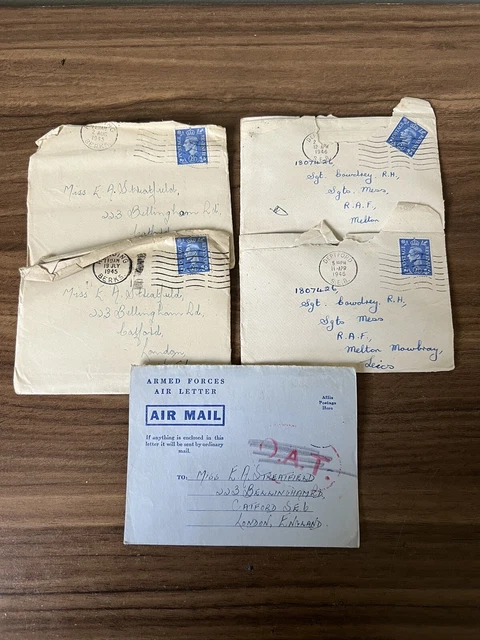 ORIGINAL VINTAGE WW2 Raf Letters From Raf Airman To Sweetheart, 1945-46 ...