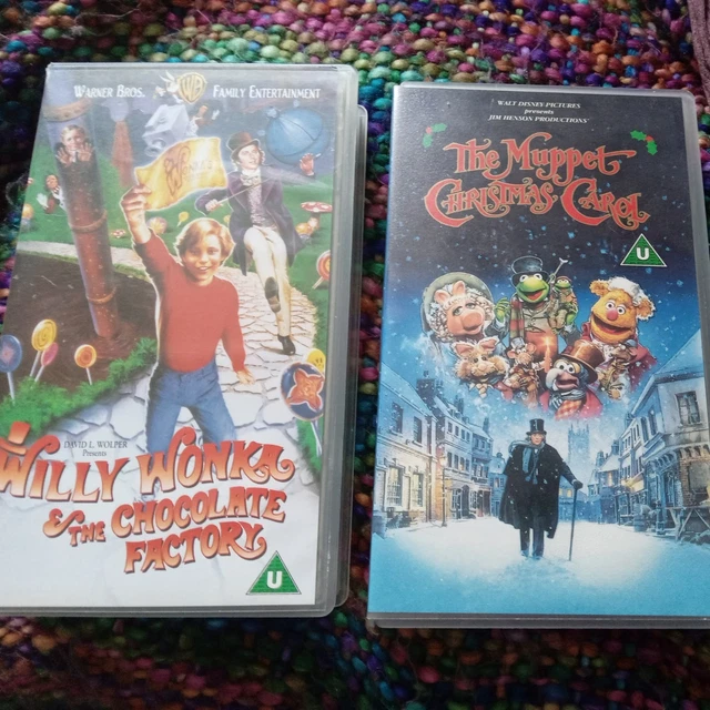THE MUPPET CHRISTMAS Carol VHS 1993 & Willy Wonka & The Chocolate ...