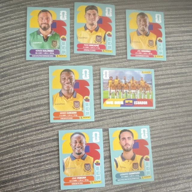 PANINI FIFA WORLD Cup 2026 Ecuador Stickers. ECU 2, 4, 8, 9, 13, 14 and ...