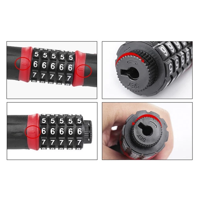 ROBUST BICYCLE LOCK with 5 Digit Code and Heavy Duty Chain for Security ...