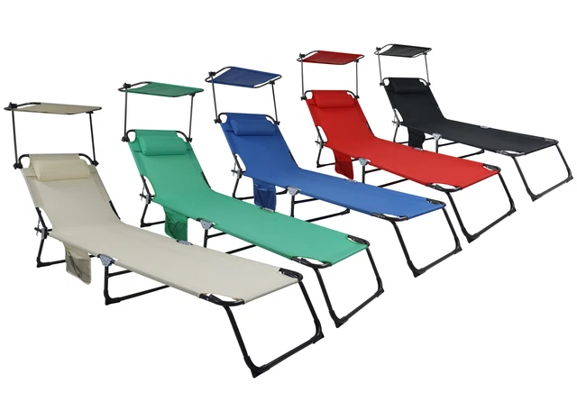 VCM SONNENLIEGE KLAPPBAR | Maße ca. L. 185 x H. 24 x B. 55 cm | leicht ...