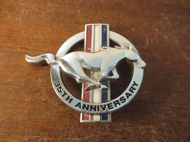 ORIGINAL FORD MUSTANG 35th Anniversary plastic car badge / emblem £24. ...