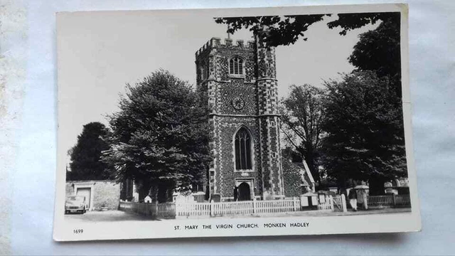 VINTAGE POSTCARD,REAL PHOTO,VIRGIN Church,Monken Hadley,Clacton-on-Sea ...