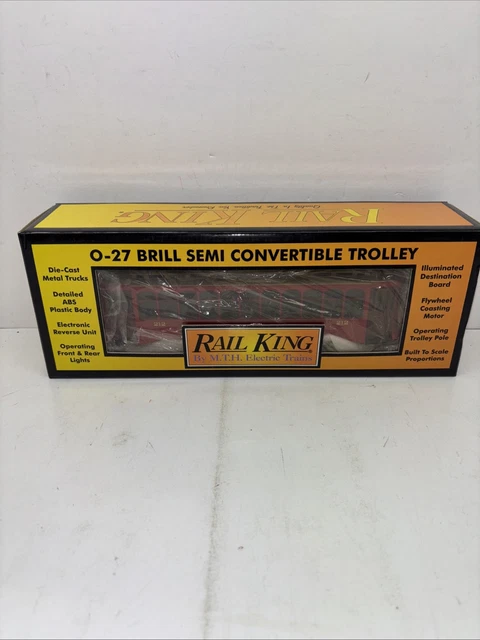 MTH RAIL KING 30-2512-0 Brill Semi-Convertible Trolley W/Box $246.93 ...