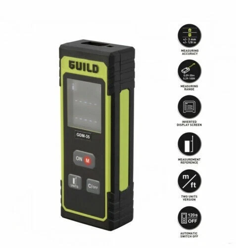 GUILD 30M LASER Measure GDM-30 display metric imperial measuring ...