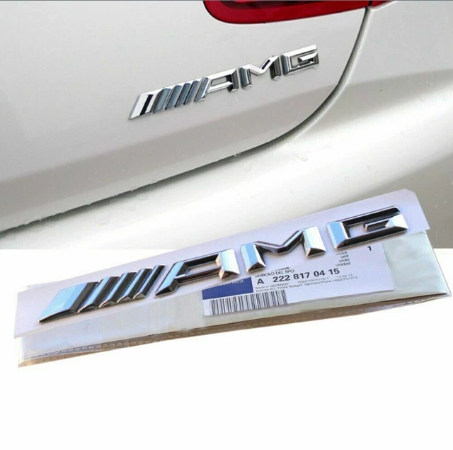 CHROME AMG EMBLEM Badge Rear Trunk Decal For Benz A B C E S CL SL ML ...