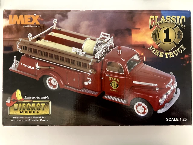 RARE IMEX 1/25 Classic Fire Truck diecast model kit, complete £26.70 ...