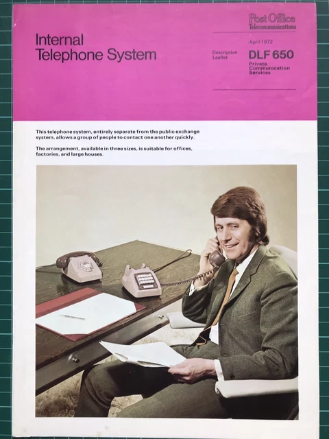 VINTAGE POST OFFICE Internal Telephone System Descriptive Leaflet, DLF ...