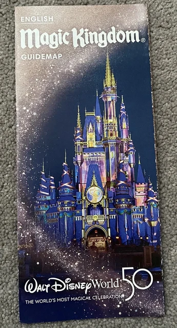 WALT DISNEY WORLD Magic Kingdom Guide Map 50th Anniversary 2022 Map ...
