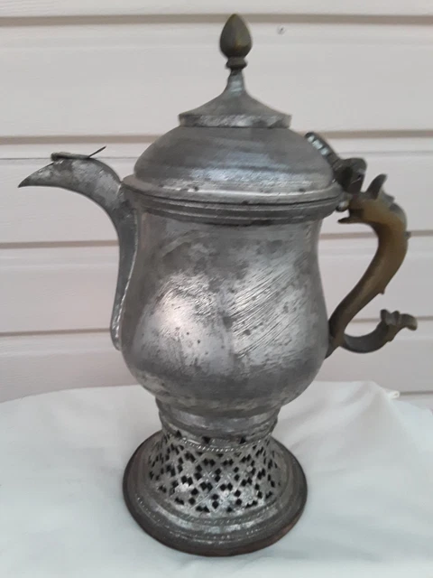 ANTIQUE INDO-PERSIAN COPPER Dallah Travel Samovar Coal Burn Tea Kettle ...