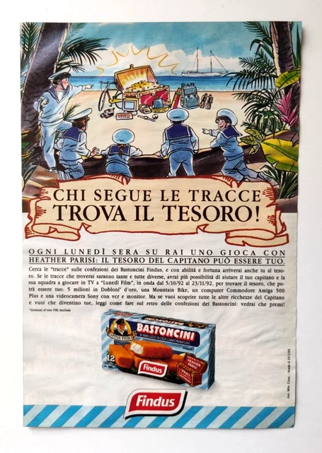 PUBBLICITA' BASTONCINI FINDUS Tesoro Wrestling Hulk Hogan Gig 1992 (T3 ...