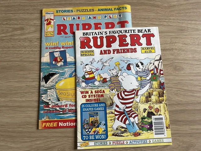 RUPERT BEAR: 2 Rupert Bear comics: Rupert and Friends 1993, Learn and ...