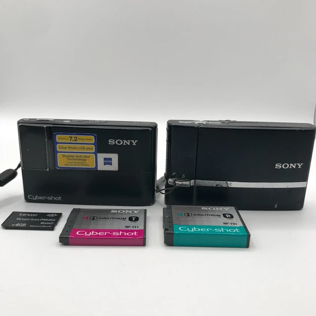 2X SONY STEADY Shot DSC-T50 7.2MP And T10 Digital Camera Black Battery ...
