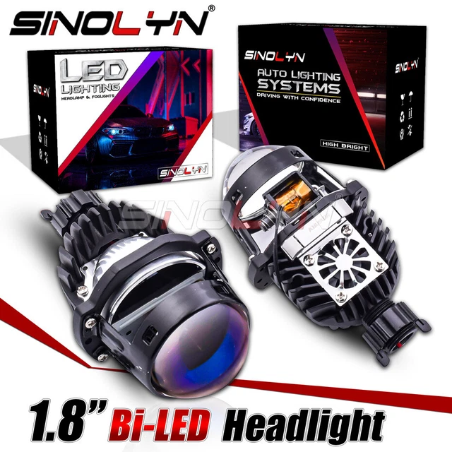 MINI 1.8 INCH Bi LED Headlight Lens Projector H1/H4/H7/H11/9006 Car ...