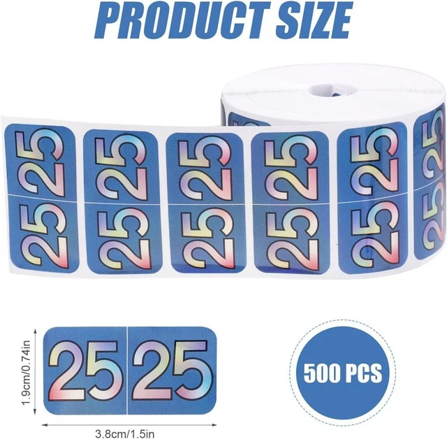 500PCS 2025 STICKERS, Coated Paper 25 Label Stickers Year Number File ...