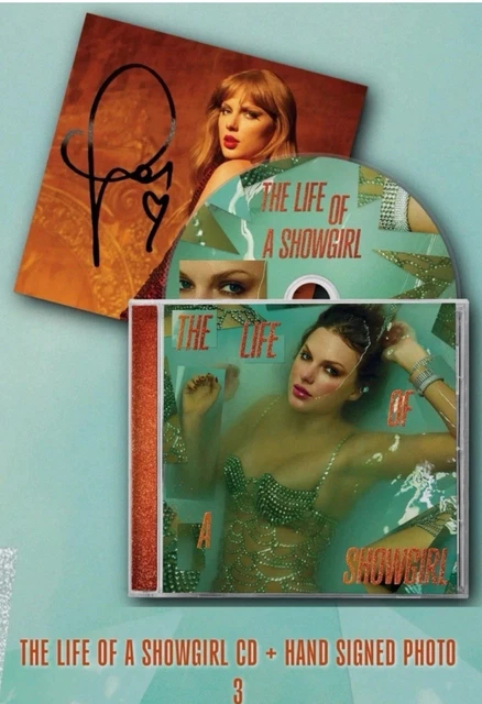 TAYLOR SWIFT - The Life of a Showgirl CD + Hand Signed Photo 3 IN HAND ...