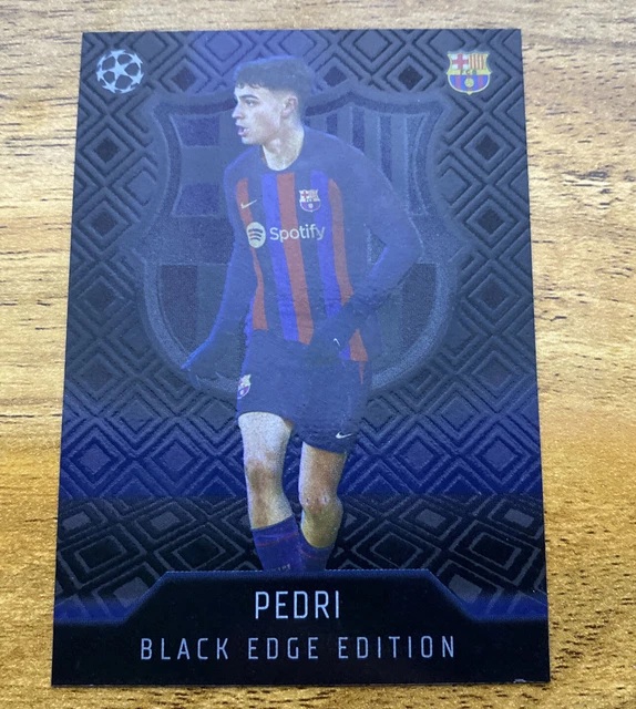 TOPPS MATCH ATTAX 2022/23 Pedri Black Edge Edition Barcelona Rare Card ...
