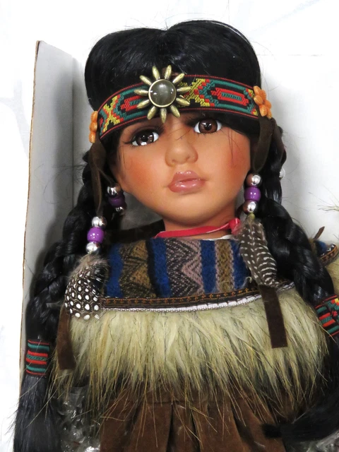 VINTAGE CATHAY COLLECTION Native American Porcelain Doll 15" Tall ...