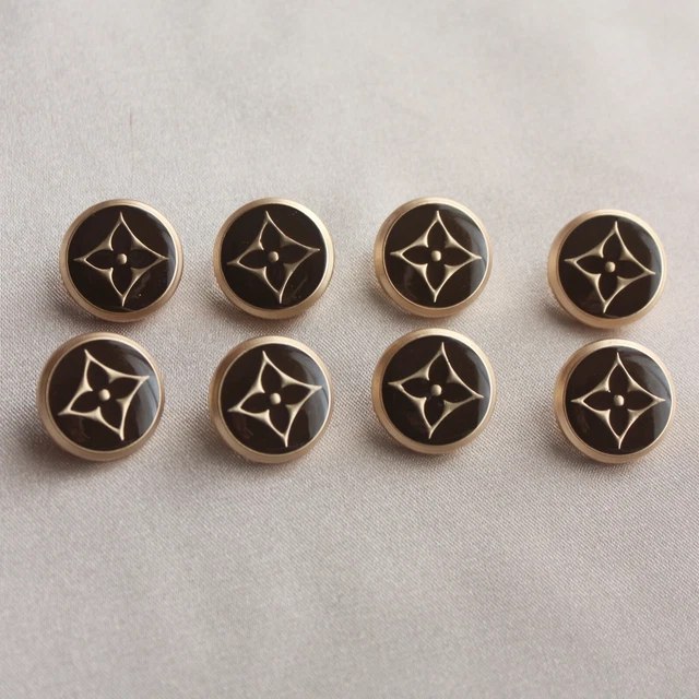 SET OF 8 Louis Vuitton LV Logo Buttons 17mm, Brown, Gold, Stamped £79. ...