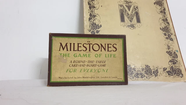 64 MILESTONES THE Game of Life Waddington's 1930s Card and Board Game £ ...