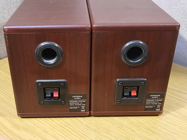 PAIR OF WOOD Effect Hitachi AX-M910 6’’ Speakers - Tested & Working £29 ...