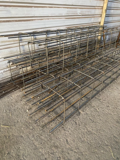 PREFABRICATED STEEL REBAR cages 2.5 m length , H10 links @ 250 mm £140. ...