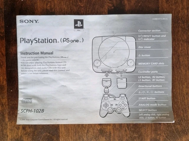 SONY PLAYSTATION PS1 PS One Console Instruction Manual - SCPH 102B £6.95 - PicClick UK