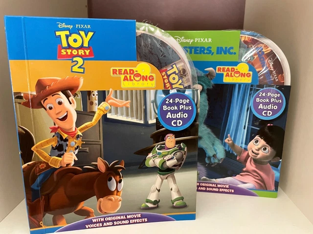 DISNEY PIXAR READ-ALONG Books - Toy Story 2 & Monsters Inc - 24pp plus ...
