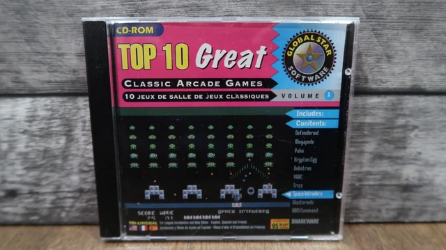 TOP 10 GREAT Classic Arcade Games Global Star Software (PC CD-ROM 1996 ...