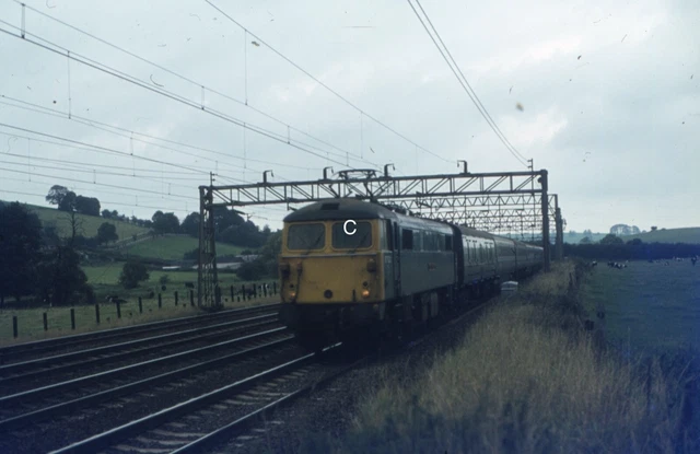 35MM SLIDE BRITISH Railway Br Diesel Class 87 - 87021 At Madley Unction ...
