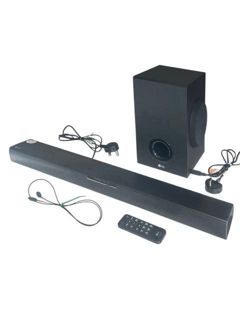 LG SJ2 160W 2.1ch Bluetooth Soundbar With Wireless Subwoofer Remote ...