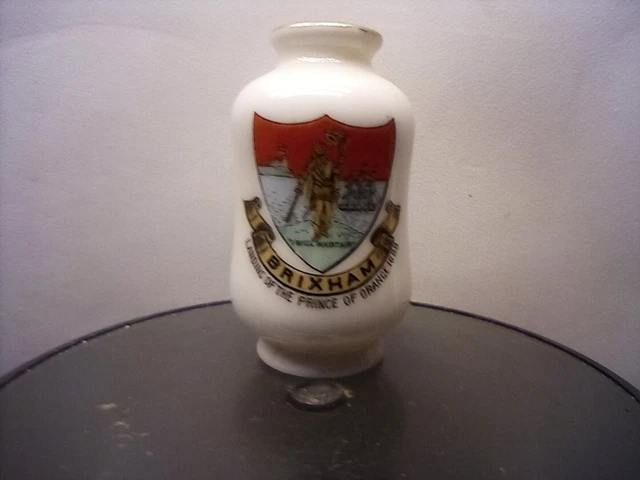 BRIXHAM CRESTED CHINA VASE 5 cm Shelley £6.50 - PicClick UK
