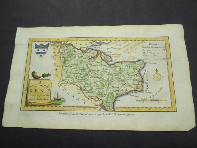 ANTICA MAPPA DEL Kent di Alexander Hogg e Thomas Conder 1784 EUR 47,98 ...
