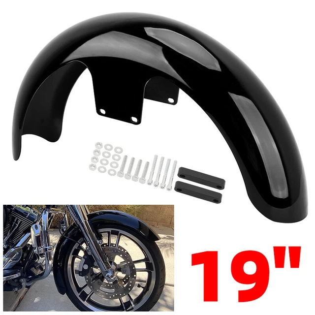 19& BLACK WHEEL Wrap Front Fender For Harley Touring CVO Electra Road ...