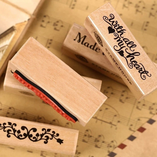 SCEAU EN BOIS rétro à motifs longs option polyvalente pour les amateurs ...