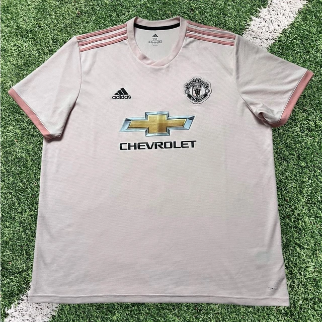 MANCHESTER UNITED FOOTBALL Shirt adidas Away Kit 2018/19 Salmon Pink ...