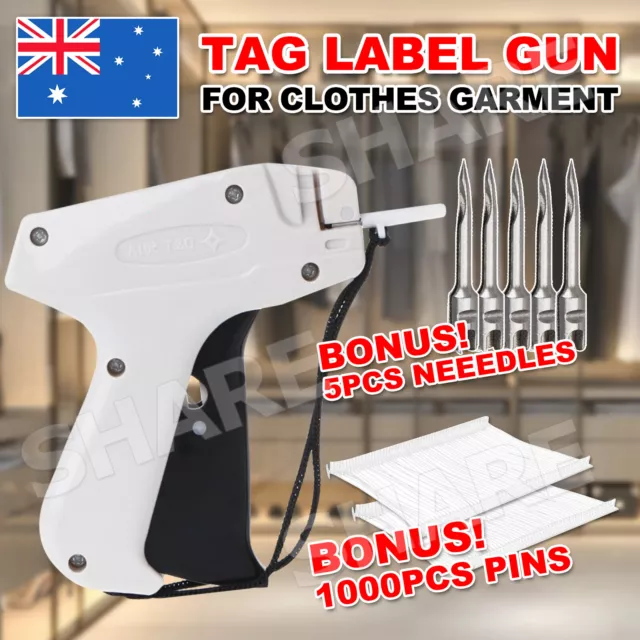 CLOTHES GARMENT PRICE Label Tagging Tags Gun Machine+1000 Barbs 5 Steel ...