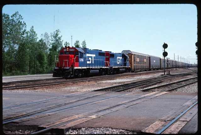 ORIGINAL RAIL SLIDE - GTW Grand Trunk Western 4704 Detroit MI 2-1986 £4 ...