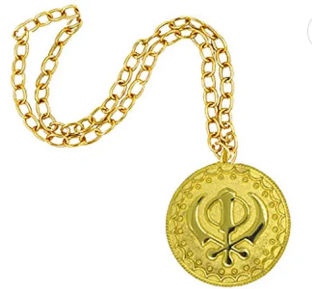 INDIAN TRADITIONAL GOLDEN Plated Sikh Khanda For Car Hanging $19.47 ...