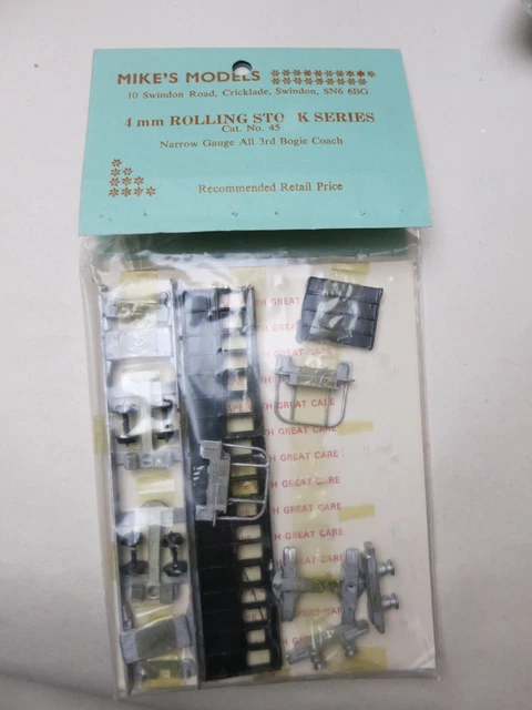 MIKE'S MODELS NARROW Gauge All 3rd Bogie Coach OO9 HOe White Metal Kit ...