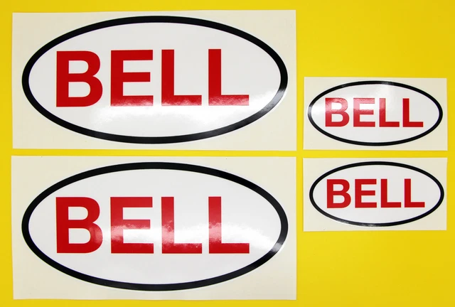 CLASSIC CAR VINTAGE Rally Race BELL sticker set 2 large 2 small GLOSS ...