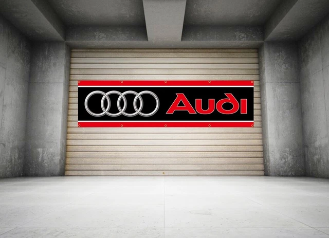 AUDI RACING CAR Logo Flag 2x8 FT Banner Black Flag 4 Garage Room Wall ...