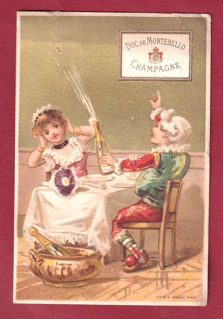 TRÈS RARE CHROMO. Degustation De Champagne Par Magnifiques Bébés Testu ...