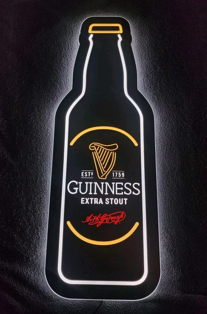 GUINNESS EXTRA STOUT LED SIGN *BRAND NEW IN BOX* BOTTLE LIGHT BAR. MAN ...