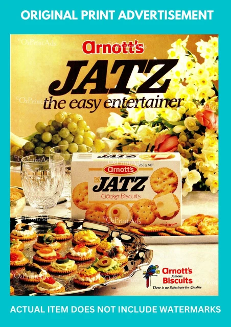 1990 VINTAGE PRINT ADVERT AD - ARNOTT'S JATZ CRACKER BISCUITS ...